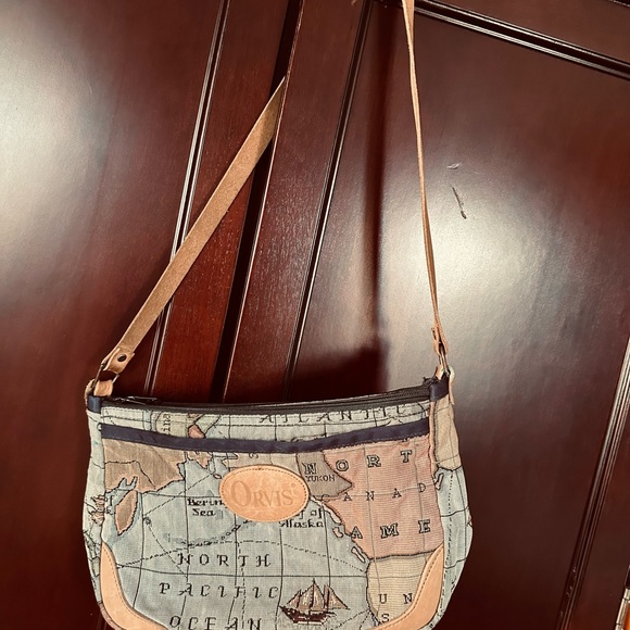 Orvis | Bags | Vintage Womens Orvis World Map Canvas Leather Strap ...